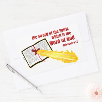 sword of the spirit christian gift rectangular sticker | Zazzle