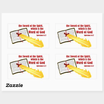 sword of the spirit christian gift rectangular sticker | Zazzle