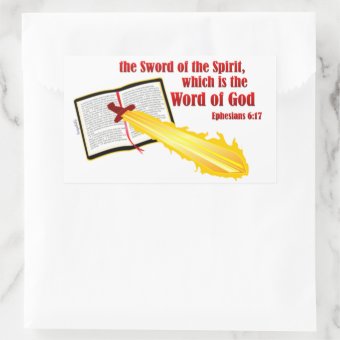 sword of the spirit christian gift rectangular sticker | Zazzle