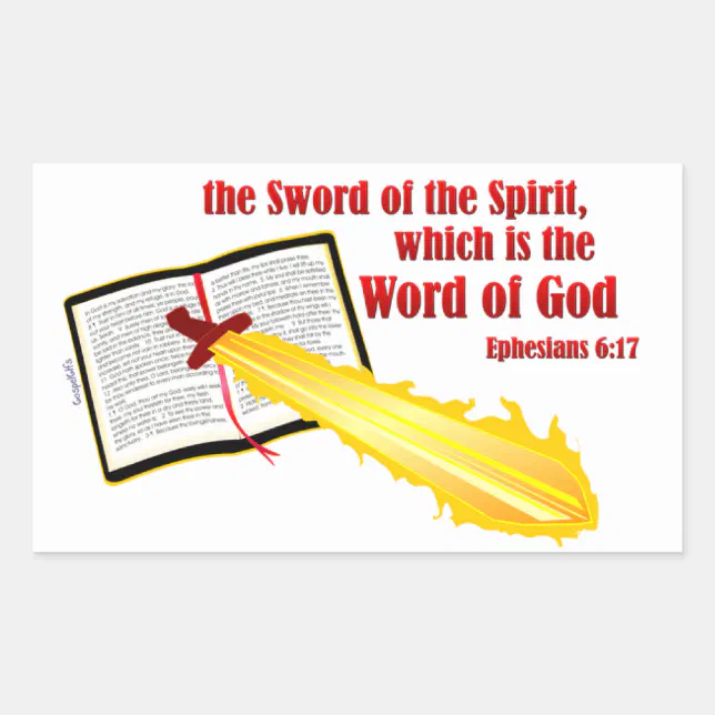 sword of the spirit christian gift rectangular sticker | Zazzle