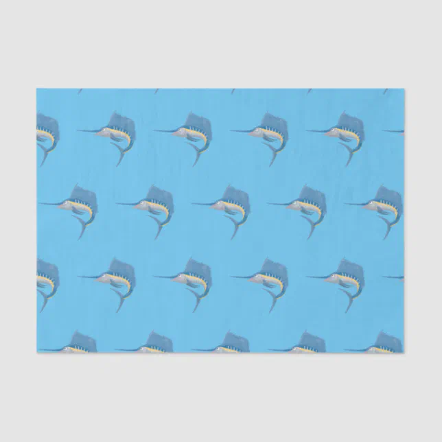 Swordfish sailfish fun cartoon illustration tissue paper | Zazzle