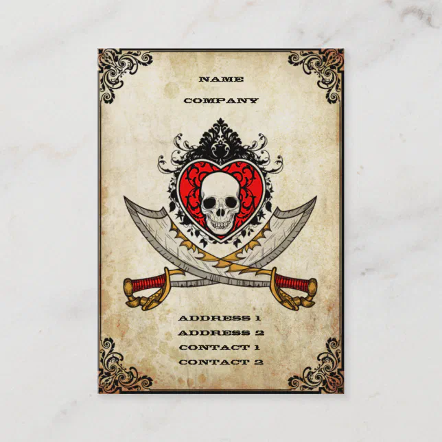 Swords and Heart - Business Card | Zazzle