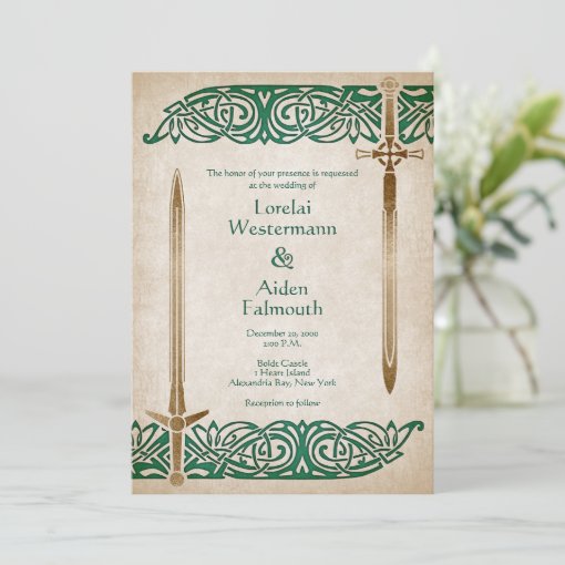 Swords Celtic Wedding Invitation | Zazzle