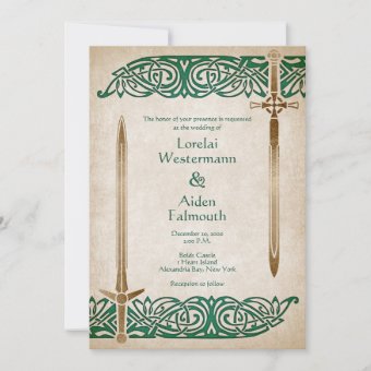 Swords Celtic Wedding Invitation | Zazzle