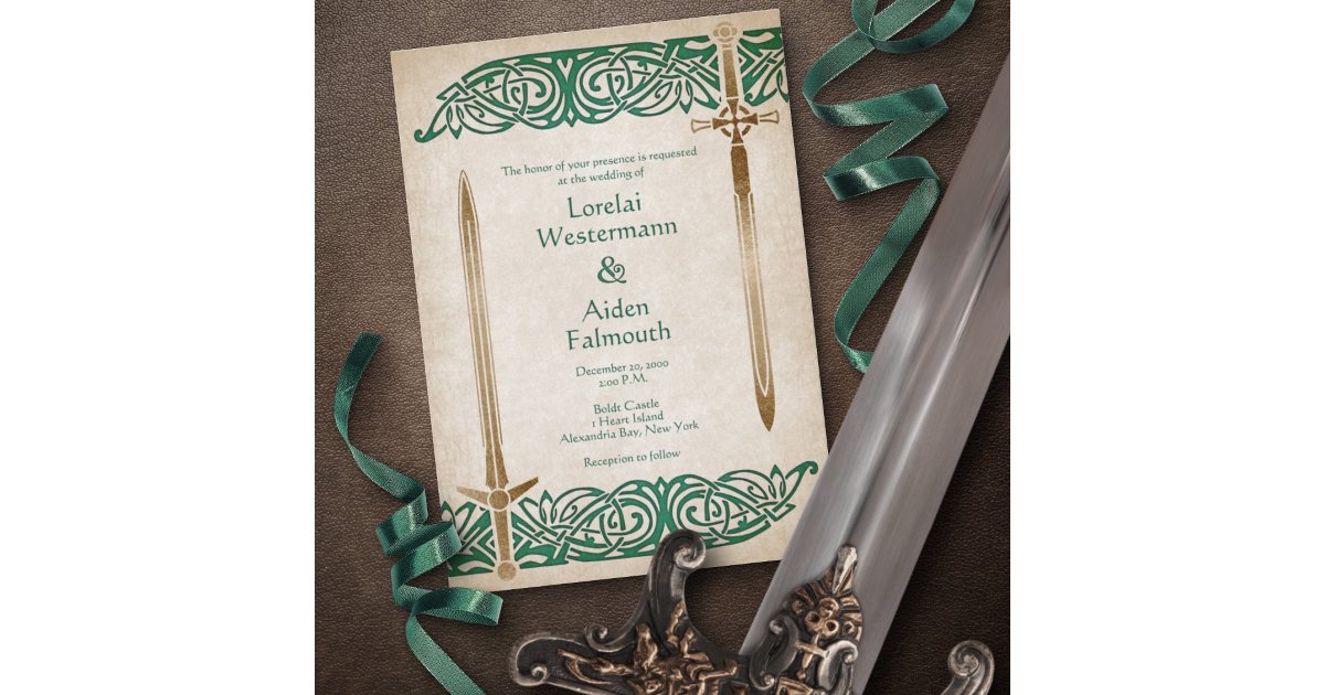 Swords Celtic Wedding Invitation | Zazzle