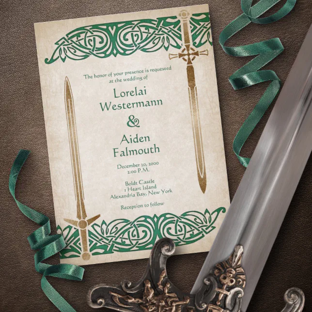 Swords Celtic Wedding Invitation | Zazzle