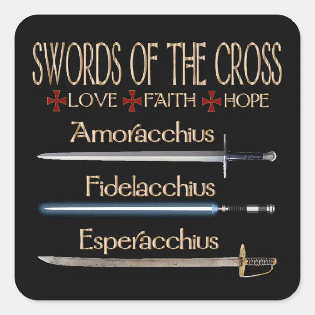 Swords Of The Cross Dresden Fans Square Sticker | Zazzle