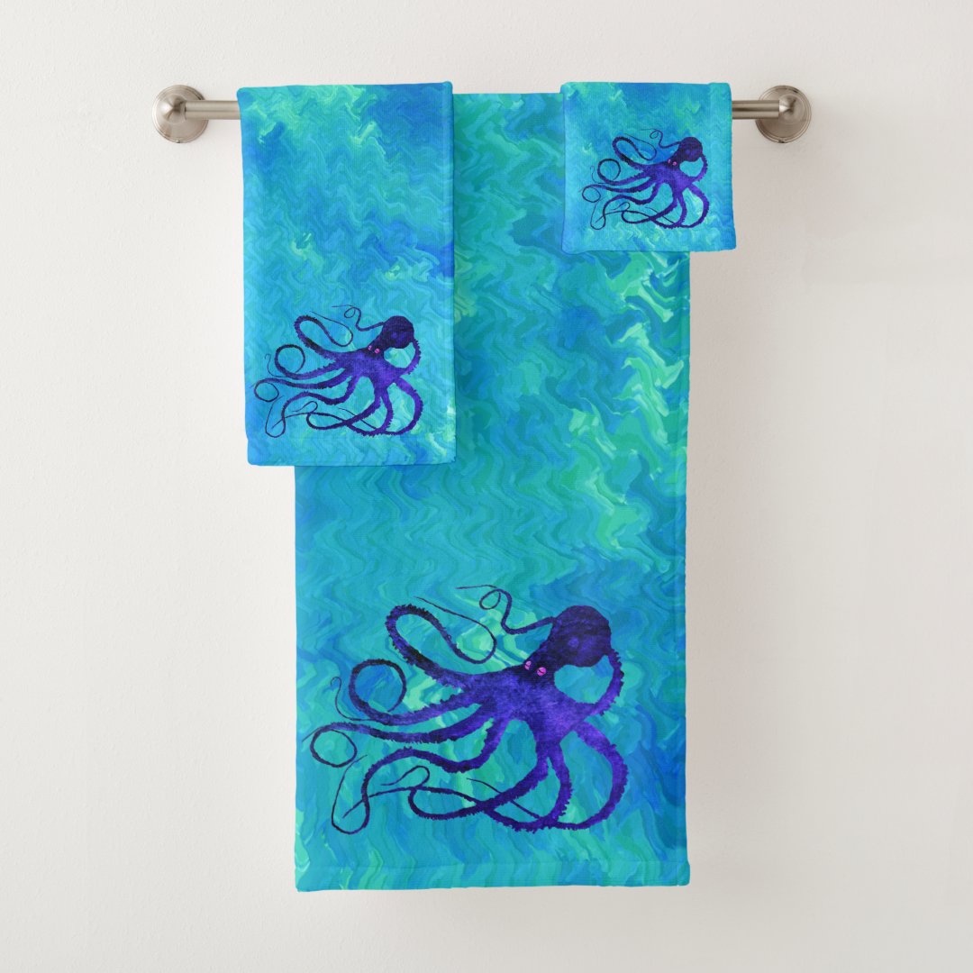 Sybille's Octopus - Bathroom Towel Set | Zazzle