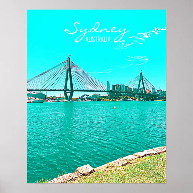 Sydney ANZAC Bridge harbor scene Poster | Zazzle