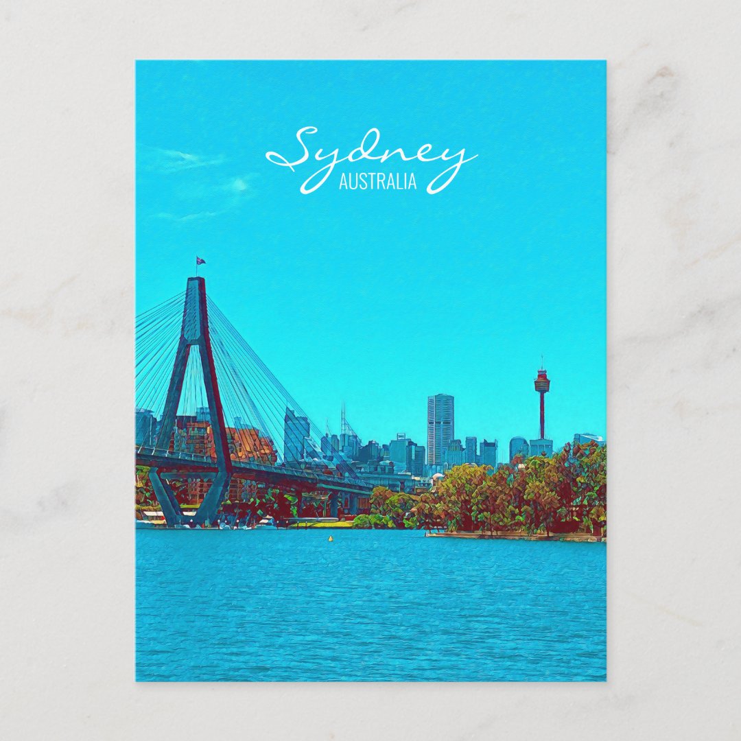 Sydney ANZAC Bridge harbour scene Postcard | Zazzle