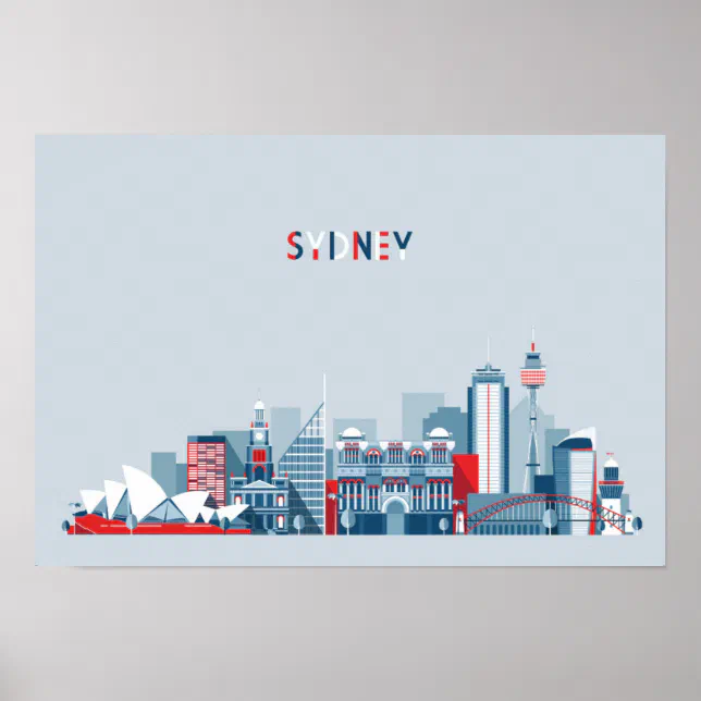 Sydney Australia City Skyline Poster | Zazzle