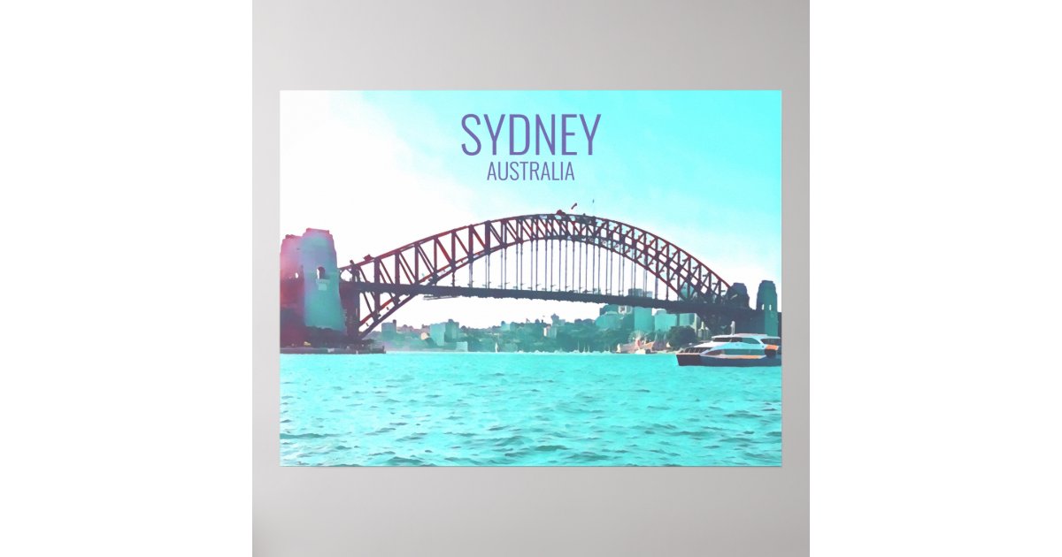 Sydney Australia Harbour Bridge travel print | Zazzle