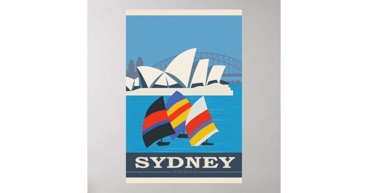 Sydney Australia Vintage Travel Poster | Zazzle