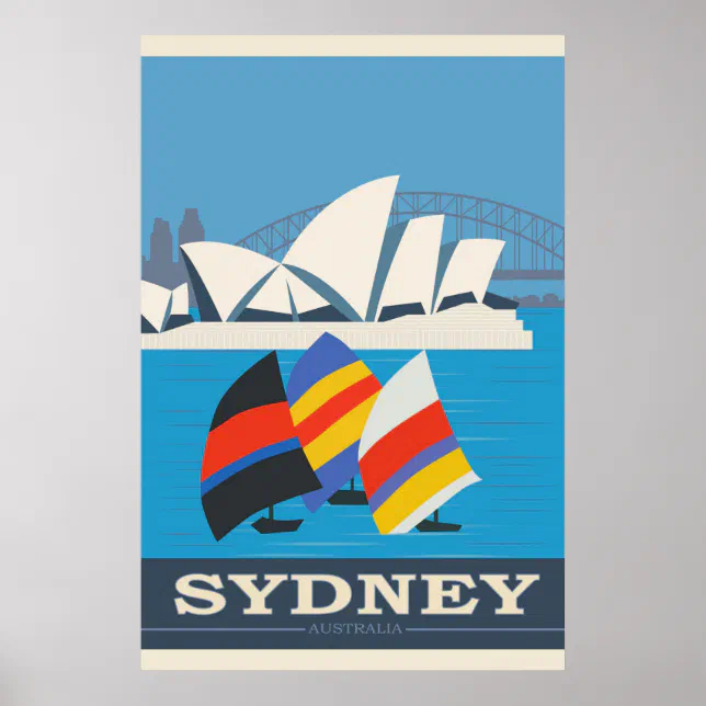 Sydney Australia Vintage Travel Poster | Zazzle
