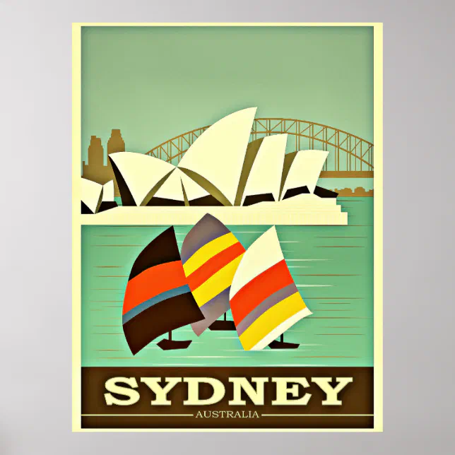 Sydney, Australia, vintage travel poster | Zazzle