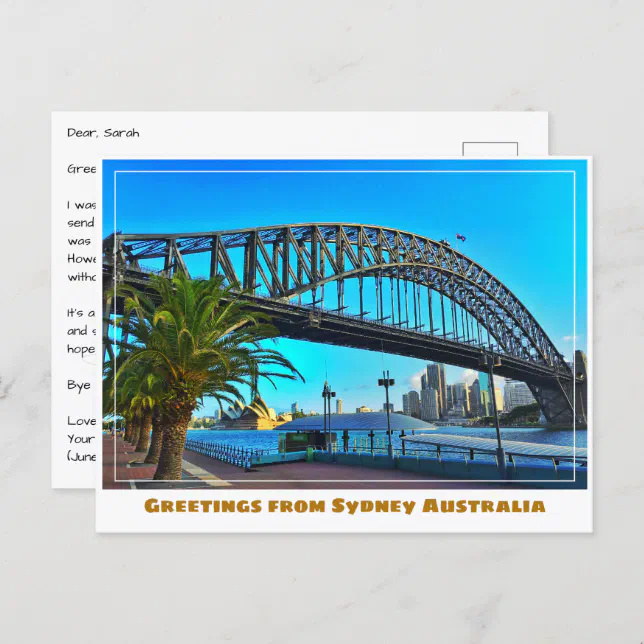 Sydney Australia with Bridge and Opera House Postcard | Zazzle