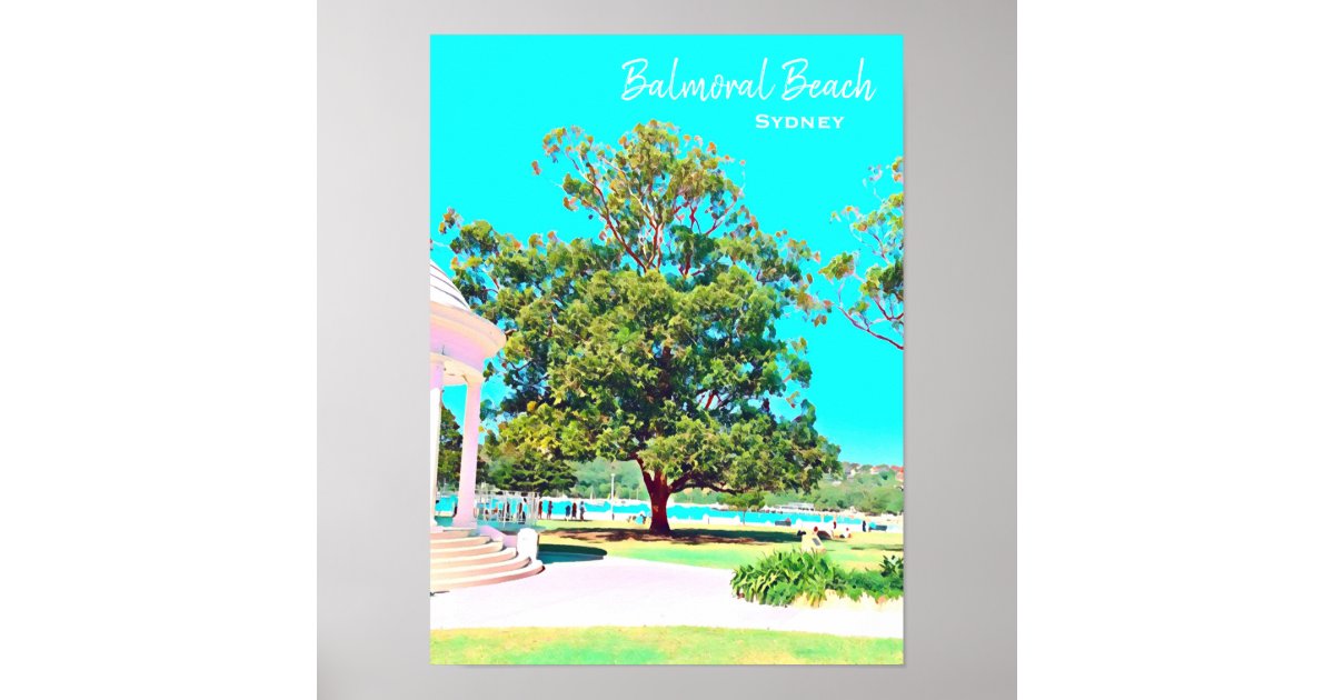 Sydney Balmoral Beach white Rotunda Poster | Zazzle