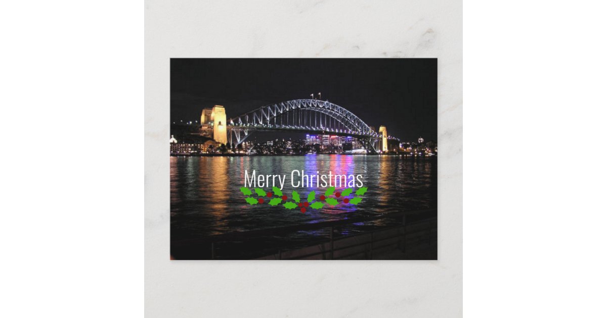 Sydney Harbor Bridge - Merry Christmas! Postcard | Zazzle