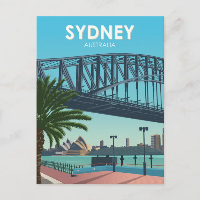 Sydney Harbour Australia Vintage Travel Postcard | Zazzle