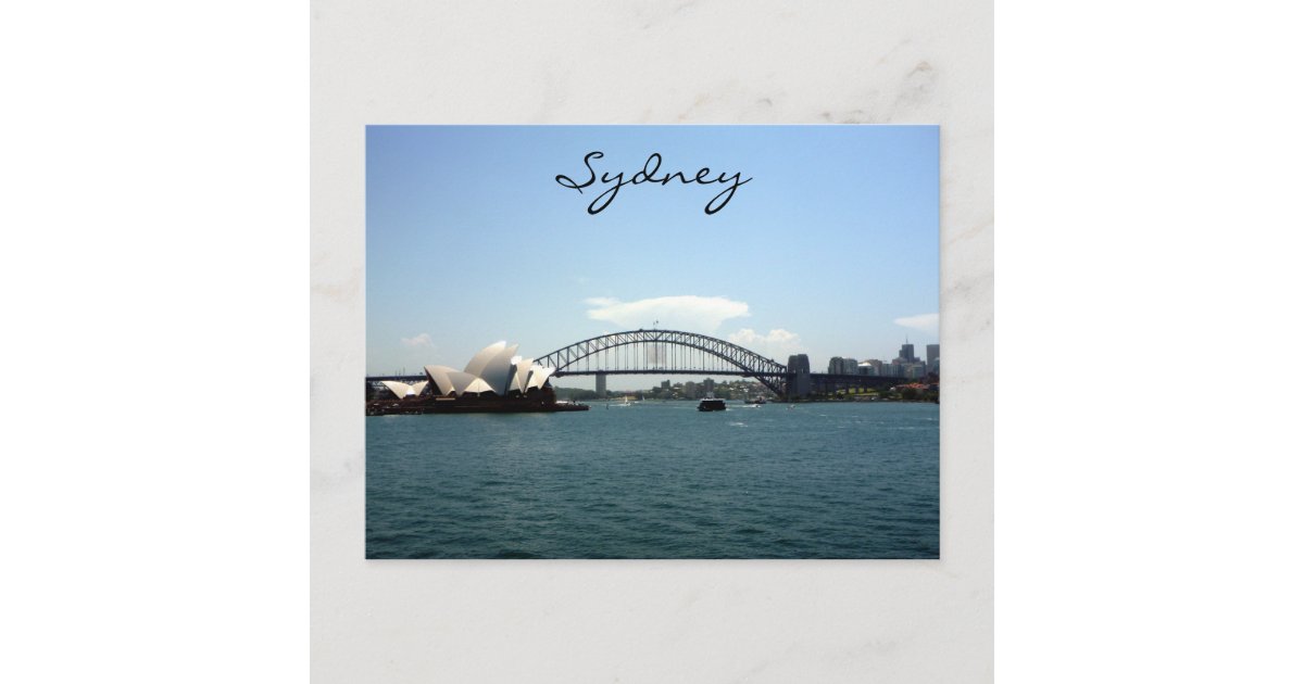 sydney harbour blue postcard | Zazzle