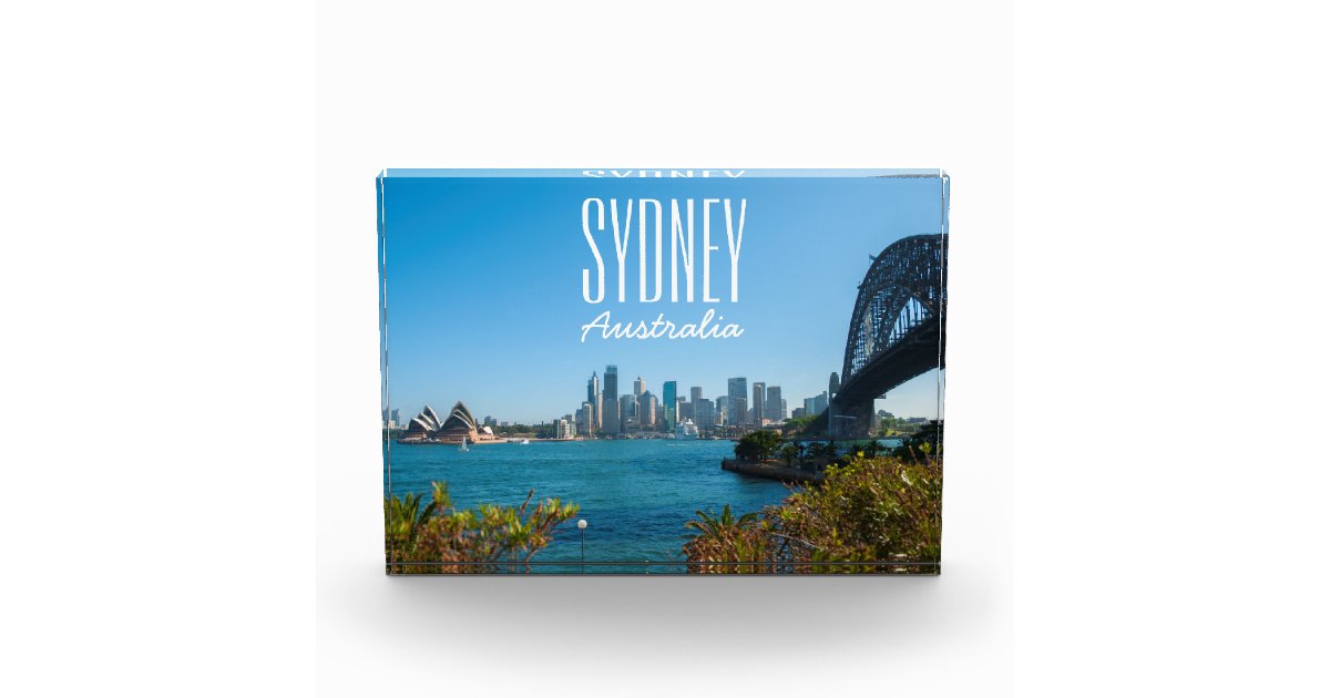 Sydney Harbour Bridge & Opera House Skyline Photo Block | Zazzle