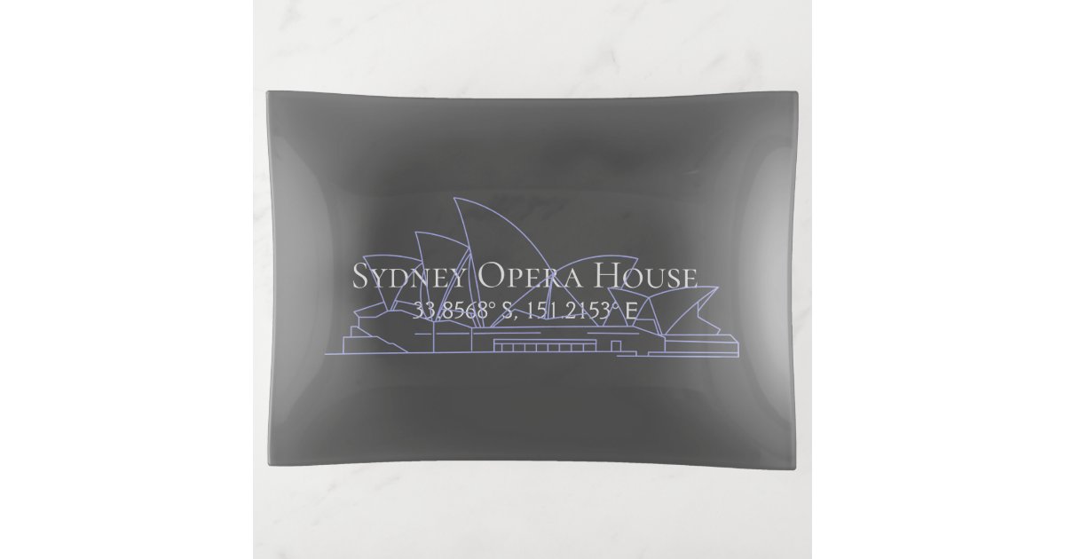 Sydney Opera House Latitude Longitude Trinket Tray | Zazzle