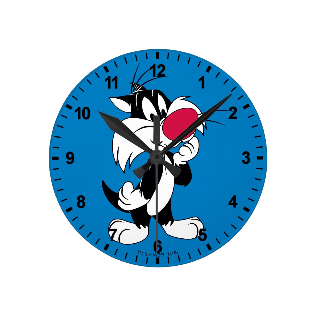 Sylvester Jr. | Classic Pose Round Clock | Zazzle