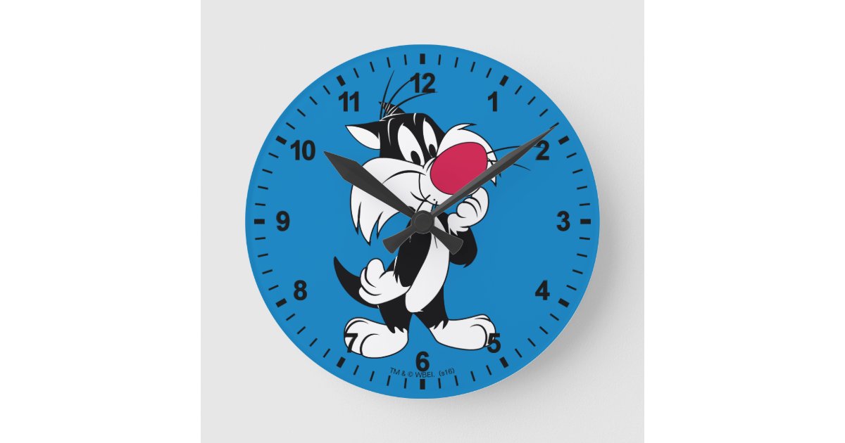 Sylvester Jr. | Classic Pose Round Clock | Zazzle