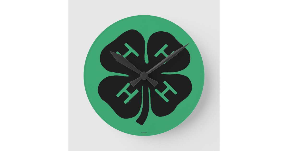 Symbol: 4-H Club Round Clock | Zazzle