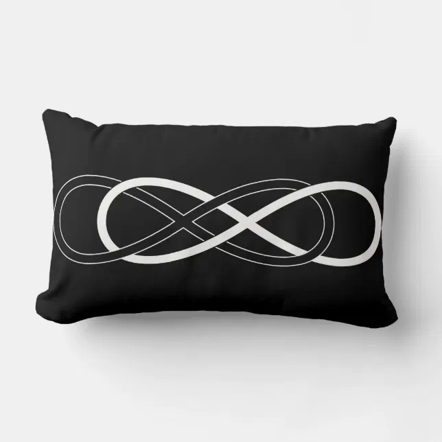 Symbol double Infinity - Black & White Lumbar Pillow | Zazzle