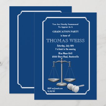 Symbol of Justice Graduation Invitation | Zazzle