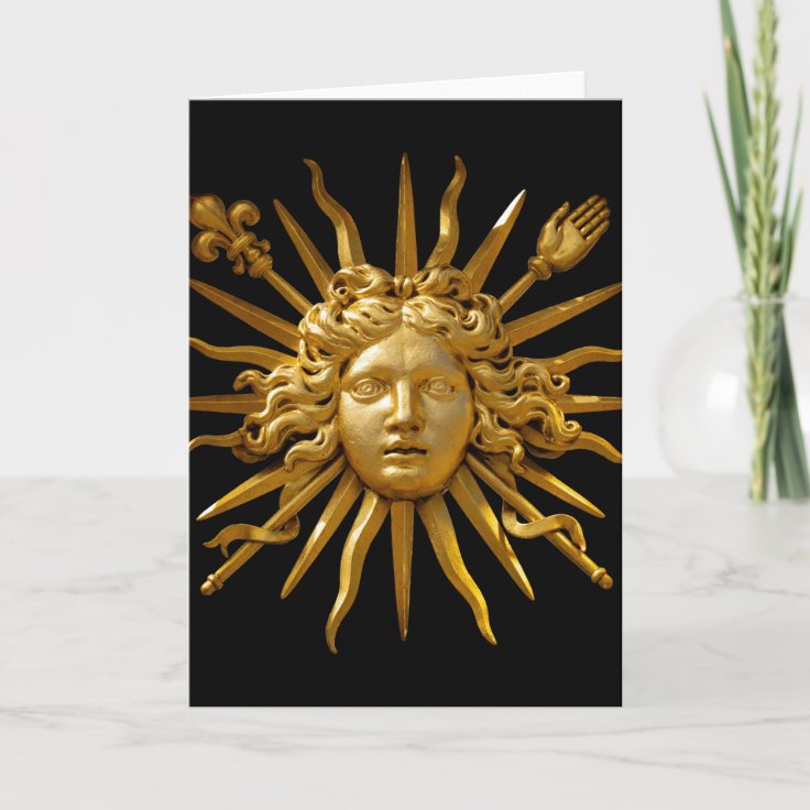 Symbol of Louis XIV the Sun King Card | Zazzle