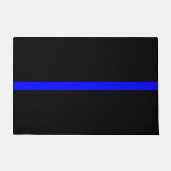 Symbolic Thin Blue Line graphic design on Doormat | Zazzle