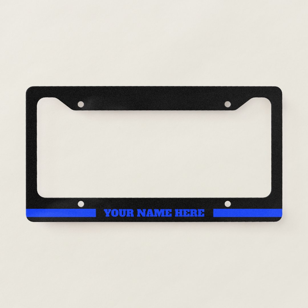 Symbolic Thin Blue Line License Plate Frame | Zazzle
