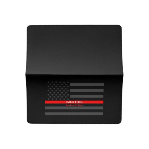 Symbolic Thin Red Line American Flag with text Checkbook Cover | Zazzle