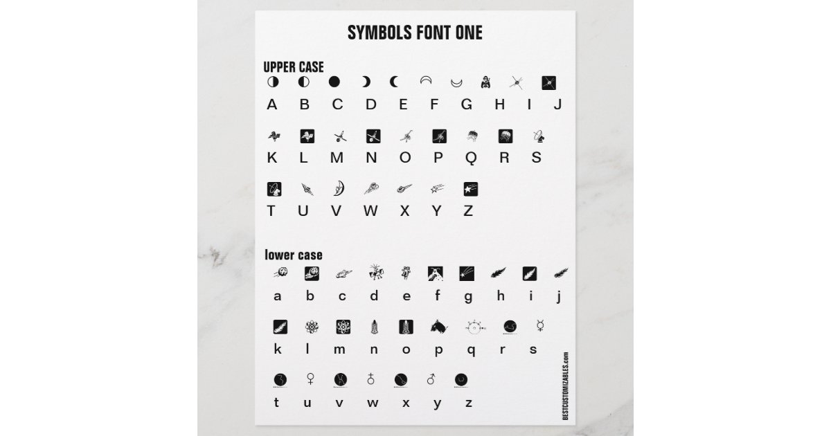 SYMBOLS 1 - Zazzle Font Sample Letterhead | Zazzle
