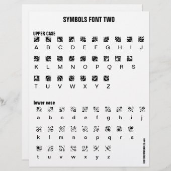SYMBOLS 2 - Zazzle Font Sample Letterhead | Zazzle