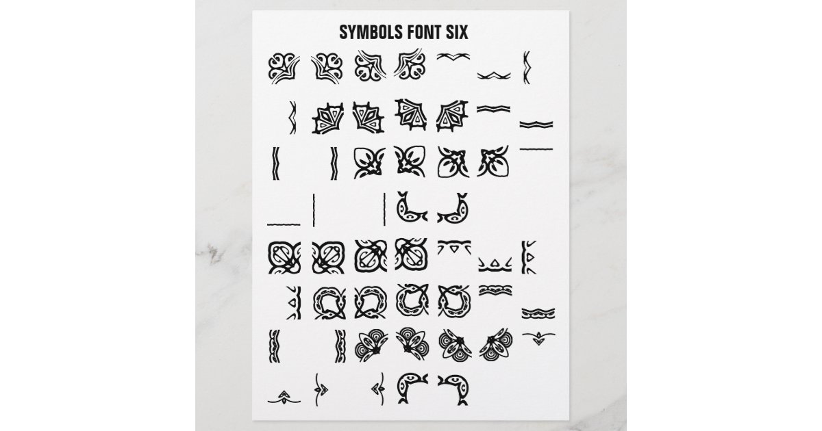 SYMBOLS 6 - Zazzle Font Sample Letterhead | Zazzle