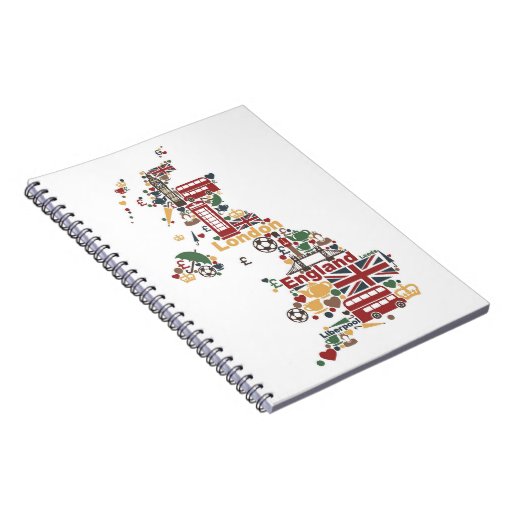 Symbols of England Map Notebook | Zazzle