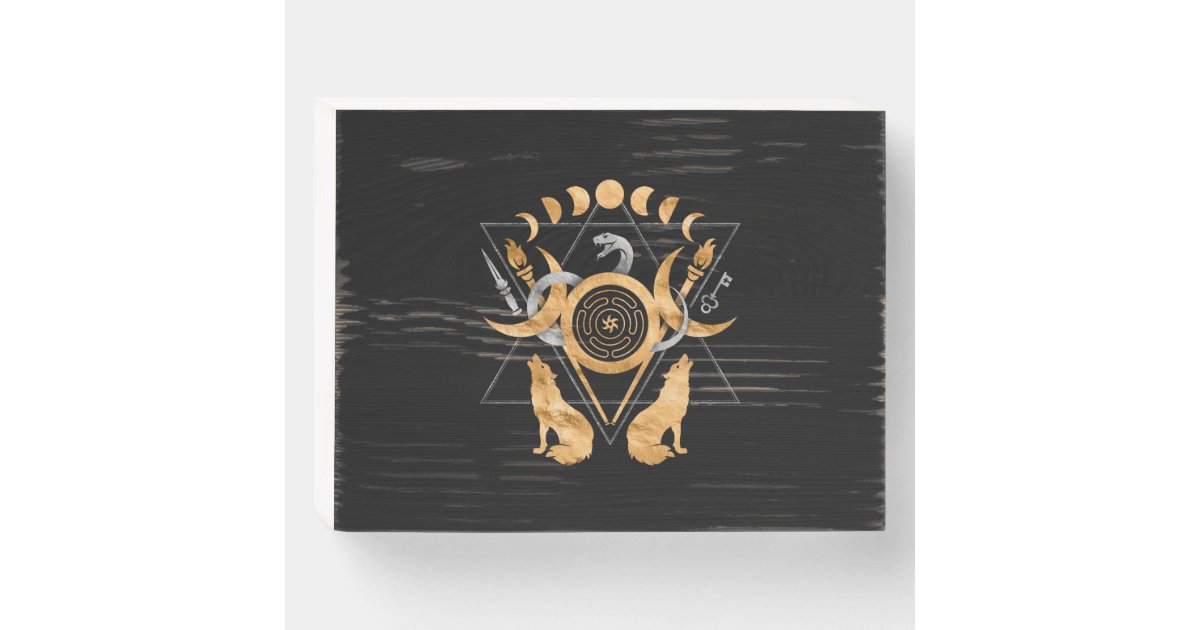 Symbols of Hecate Wooden Box Sign | Zazzle