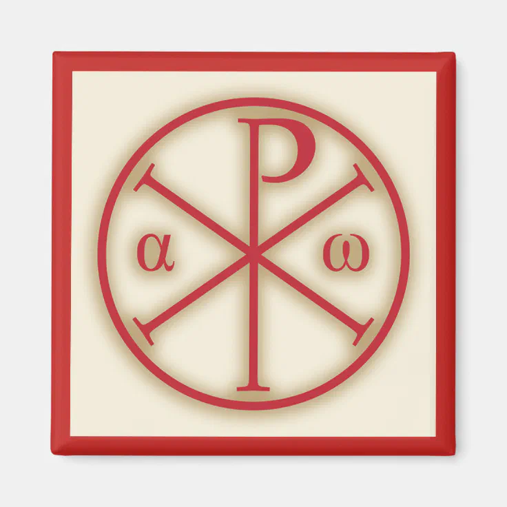 Symbols of Jesus Christ: Chi-Rho, Alpha and Omega Magnet | Zazzle