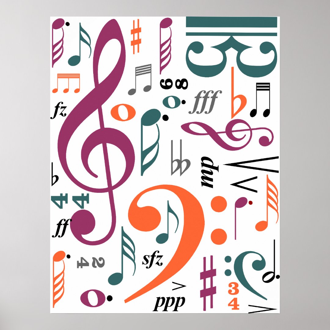 Symbols of Music Poster | Zazzle
