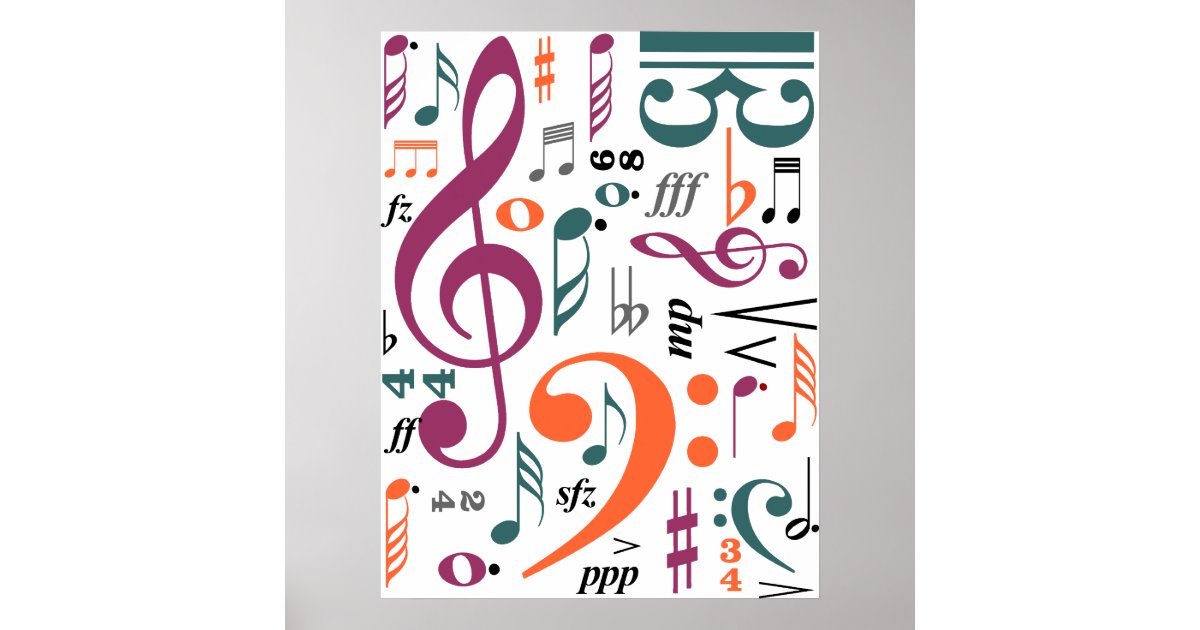 Symbols of Music Poster | Zazzle