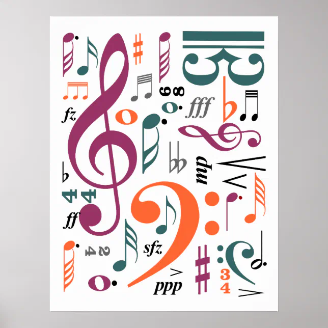 Symbols of Music Poster | Zazzle