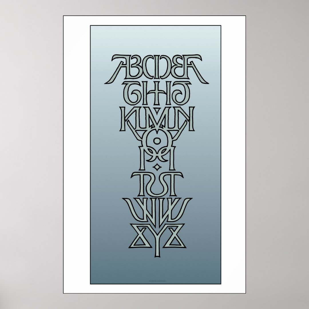 Symmetrical Alphabet Ambigram Poster | Zazzle