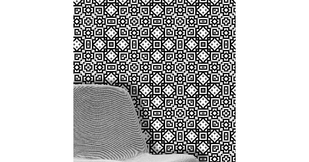 Symmetrical Black and White Geometric Motifs Wallpaper | Zazzle