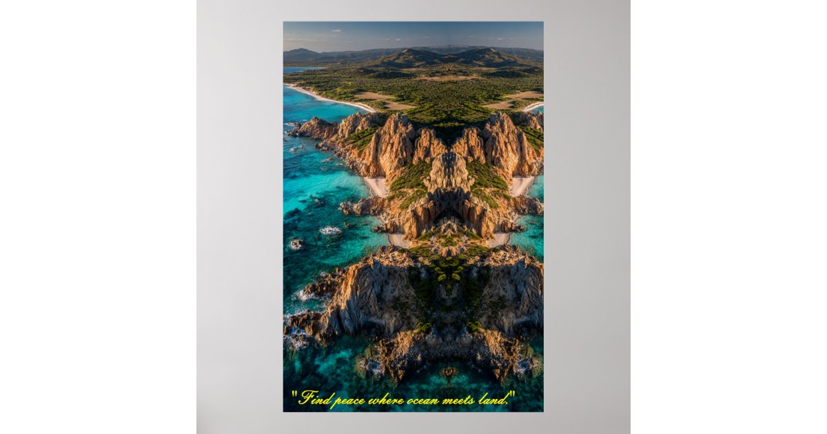 Symmetry of the Sea and Land Poster | Zazzle