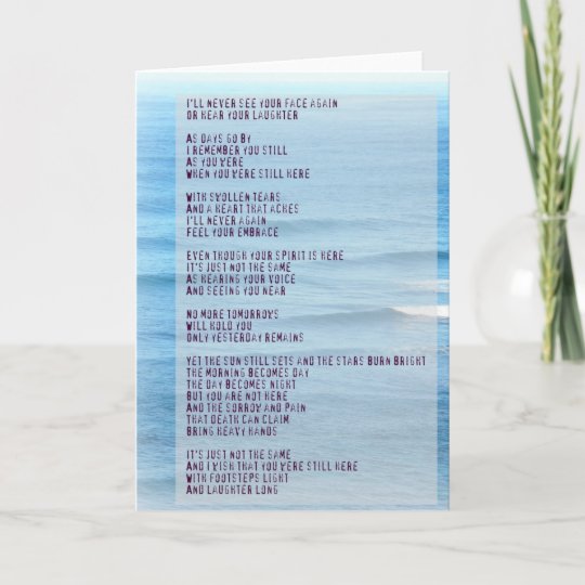 Sympathy and Grief Poem- Hawaii Sea Card | Zazzle.com