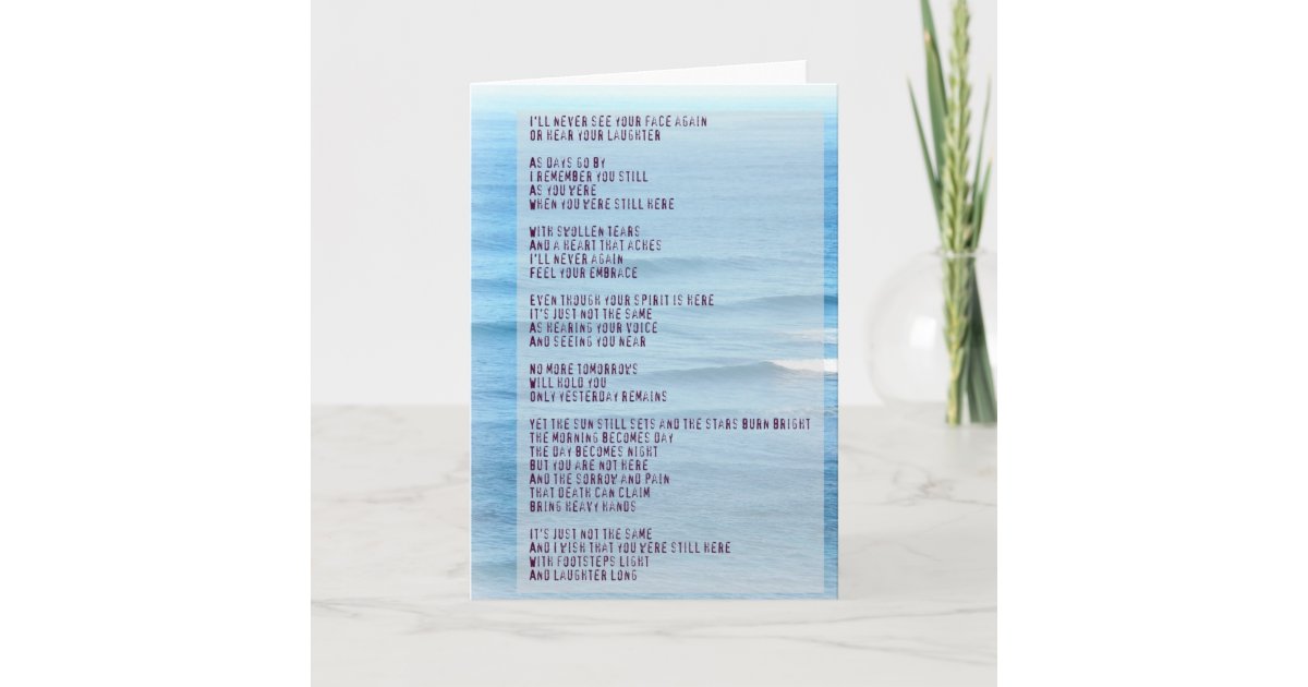 Sympathy and Grief Poem- Hawaii Sea Card | Zazzle