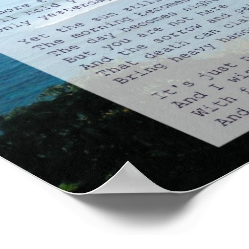 Sympathy and Grief Poem- Hawaii Sea Poster | Zazzle